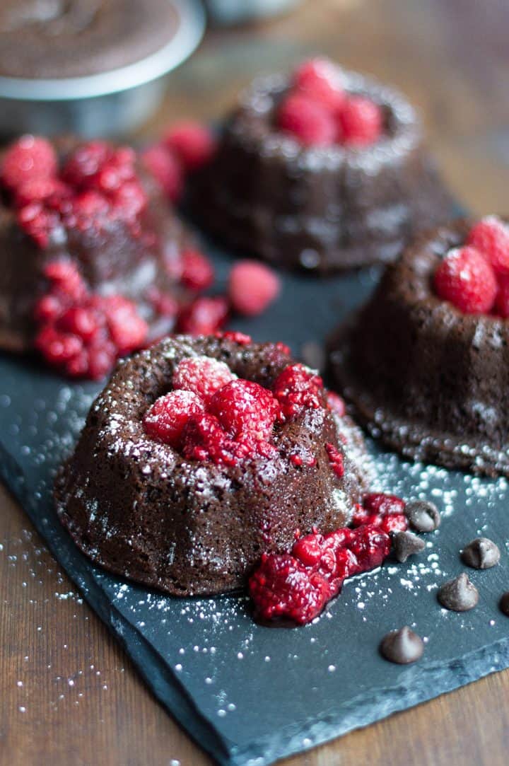 Chocolate Bundt Cakes with Raspberry Compote - superman cooks