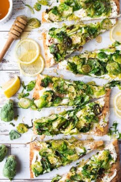 Brussels Sprouts Flatbread Pizza - superman cooks