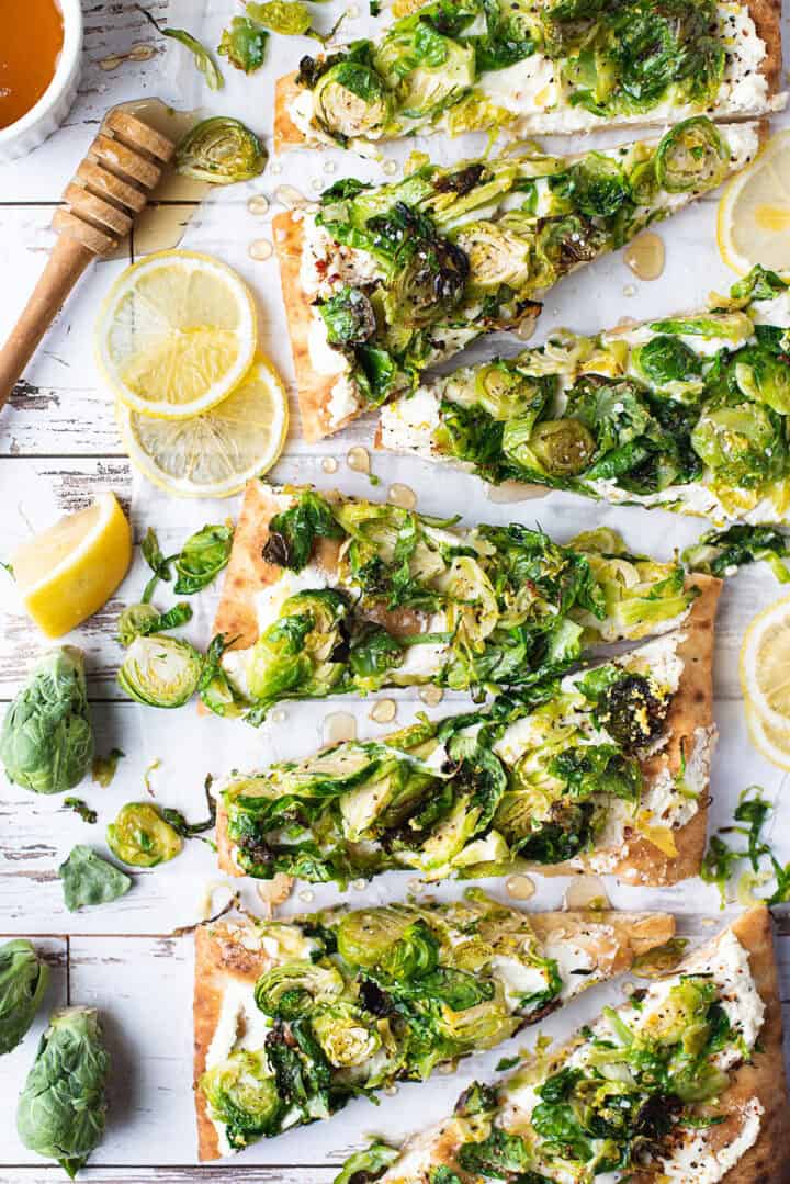 Brussels Sprouts Flatbread Pizza - superman cooks